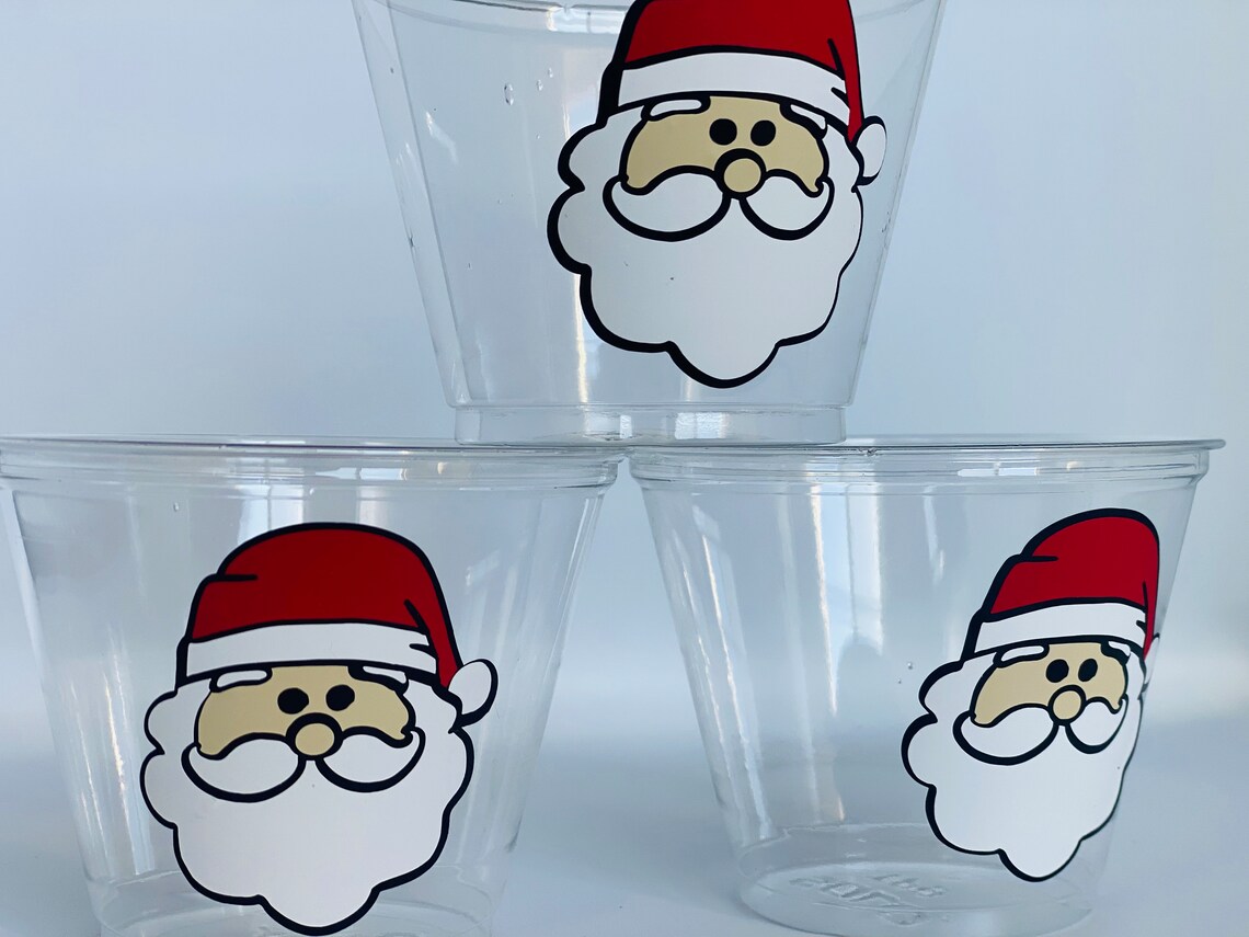 Christmas Party Cups Santa Party Cups Christmas Birthday - Etsy