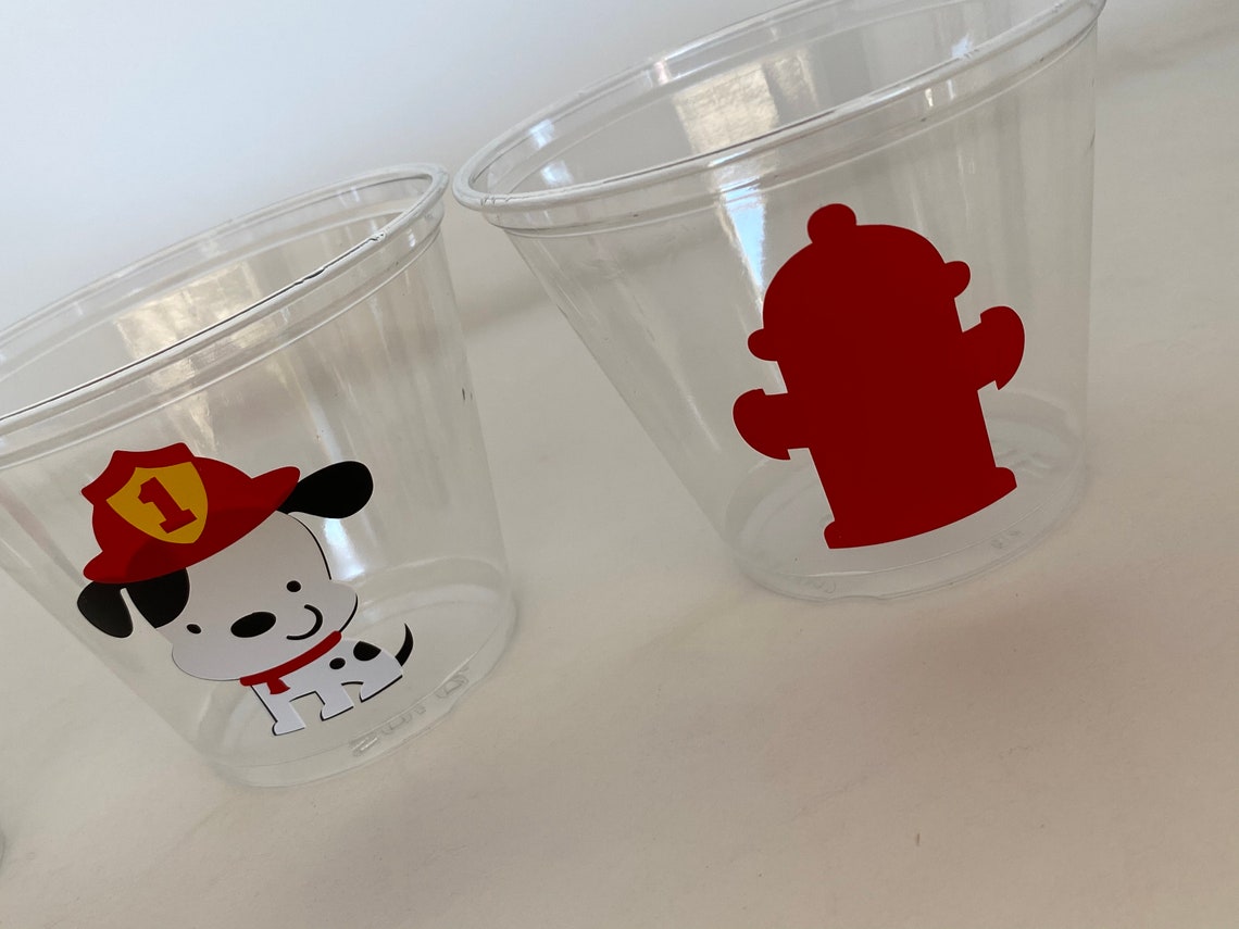 Fireman Party Cups Firetruck Party Cups Fireman Birthday - Etsy