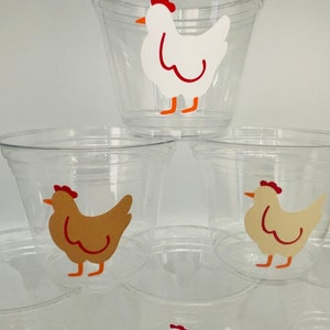 Chicken Party Cups, Farm Party Cups, Chick Birthday Party, Baby Shower ...
