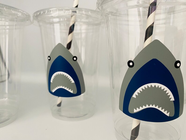 Shark Party Cups, Shark Birthday Party Cups, Ocean Party Cups, Under ...