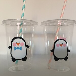 Penguin Party Cups Penguin Birthday Party Cups Penguin Party | Etsy
