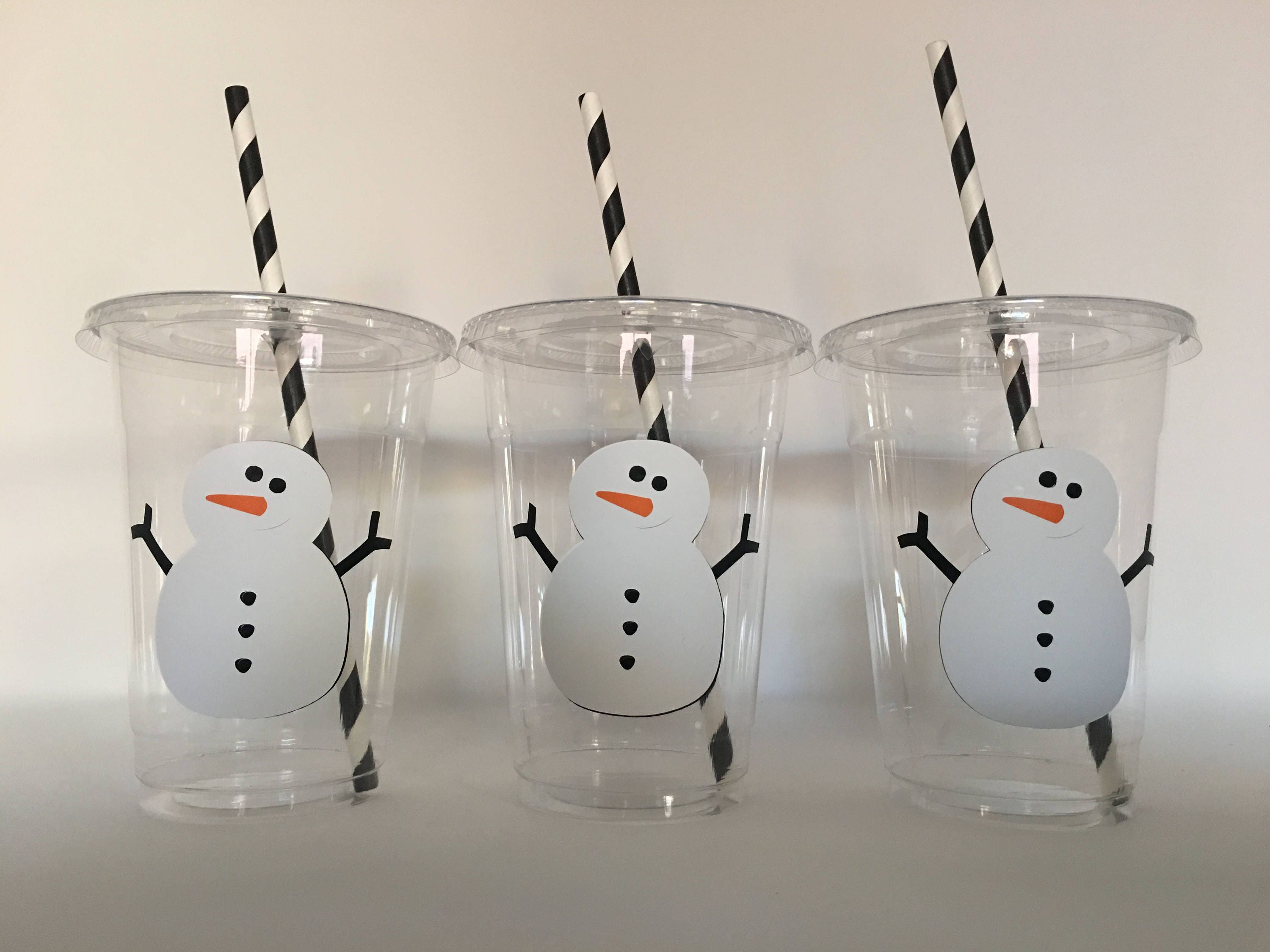 Snowman Party Cups Snowman Birthday Party Cups Winter Party - Etsy