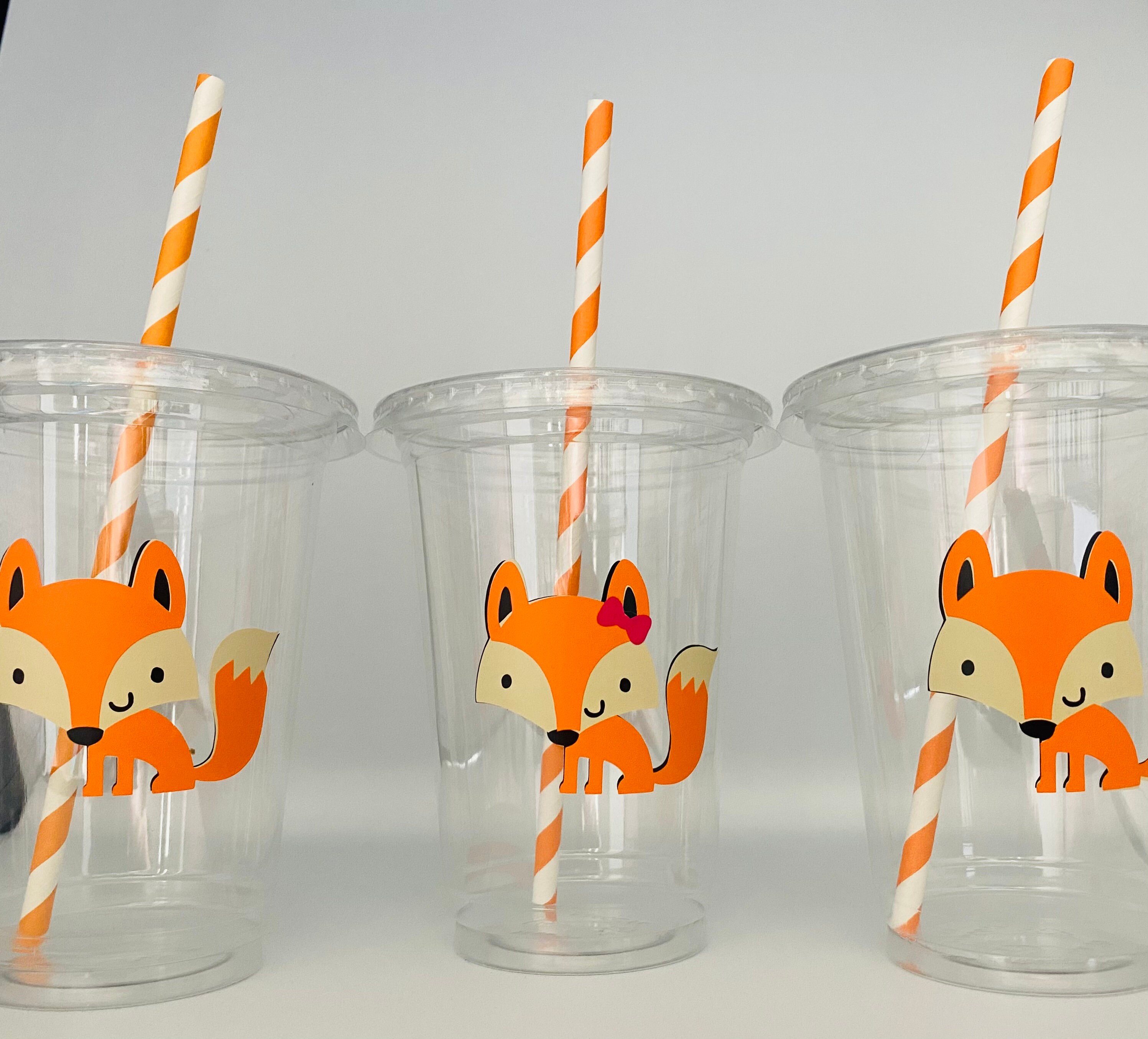 Fox Party Cups, Fox Baby Shower Cups, Fox Birthday Party Cups, Woodland ...