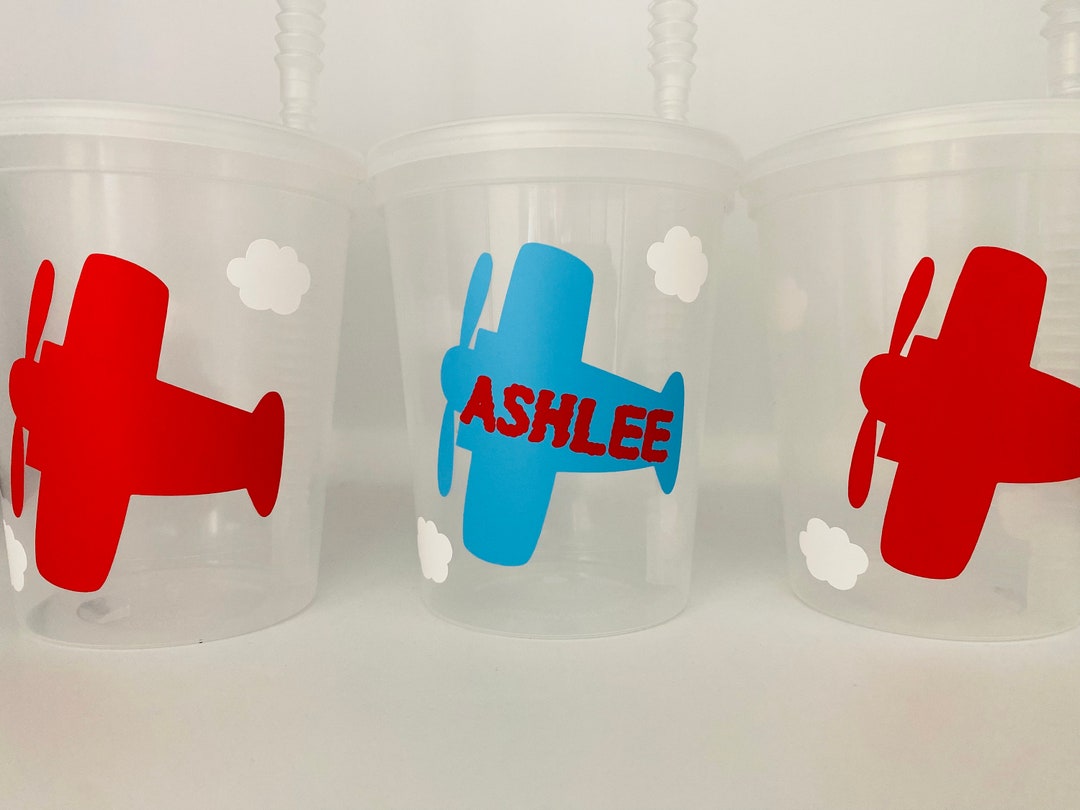 Airplane Party Cups, First Flight, Airplane Birthday Cups, Plane Baby ...