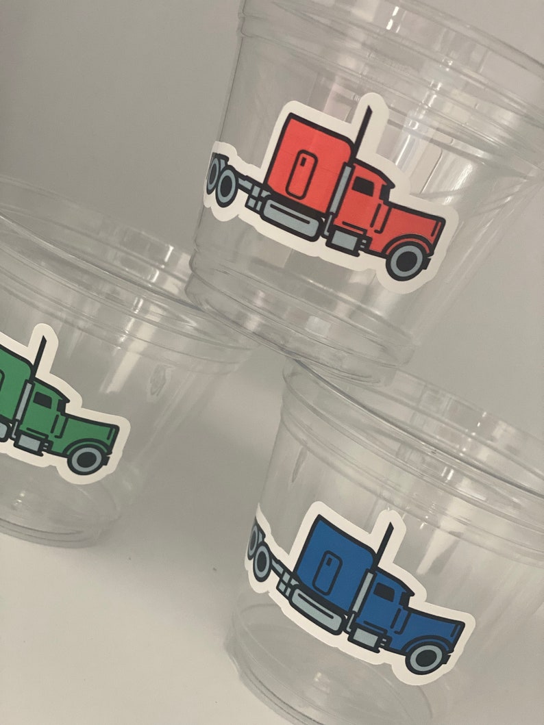Semi Truck Party Cups Big Rig Party Cups 1st Birthday Work - Etsy