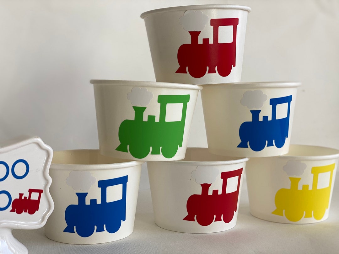 Train Party Snack Cups, Train Birthday Party Snack Cups, Train Baby ...