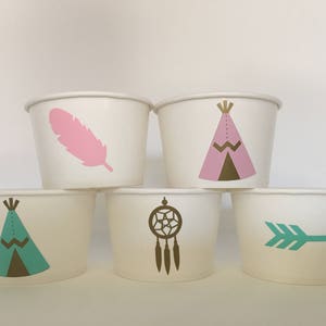 Tribal Party Snack Cups, Tribal Birthday Snack Cups, Boho Party Snack ...