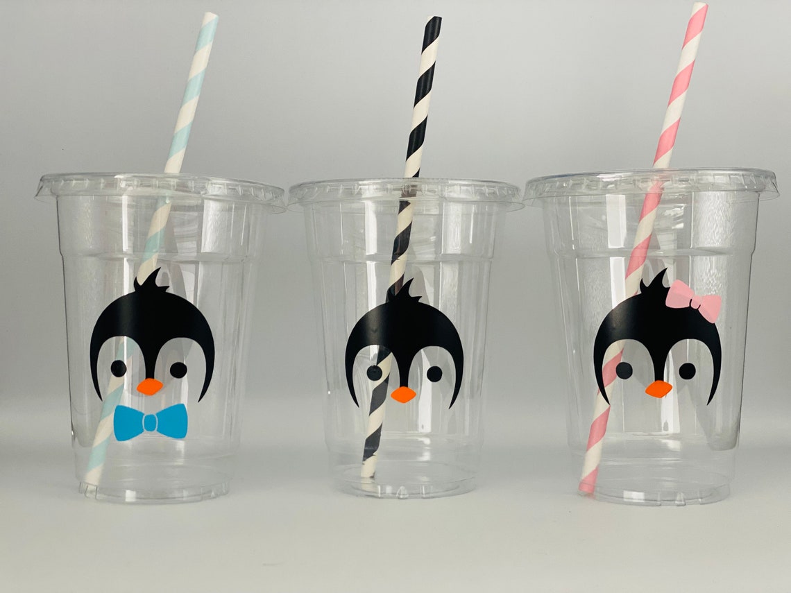 Penguin Party Cups, Penguin Birthday Party Cups, Penguin Party Favors ...