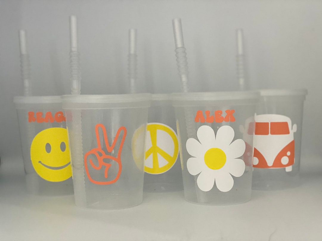 Groovy Party Favors, Two Groovy, Reusable Custom Cups, Groovy Party ...