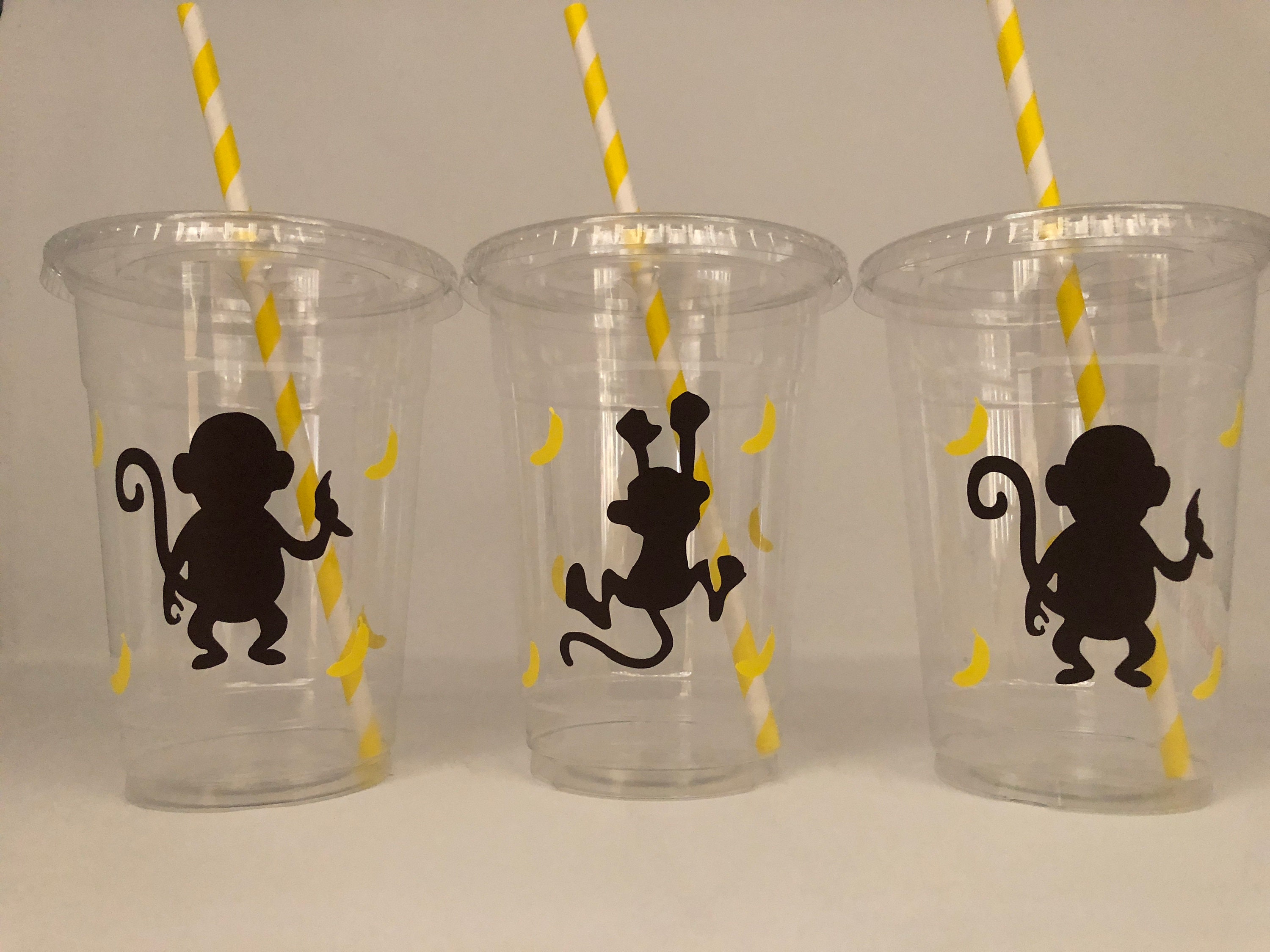 Monkey Party Cups Monkey Birthday Party Cups Monkey Baby - Etsy
