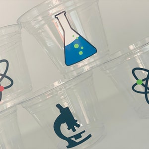 Science Party Snack Cups, Mad Scientist Party Cups, Science Birthday ...