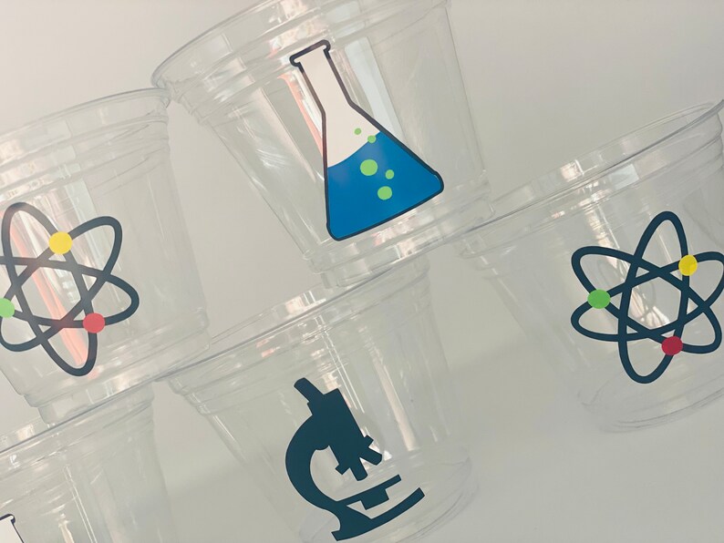 Science Party Snack Cups, Mad Scientist Party Cups, Science Birthday ...