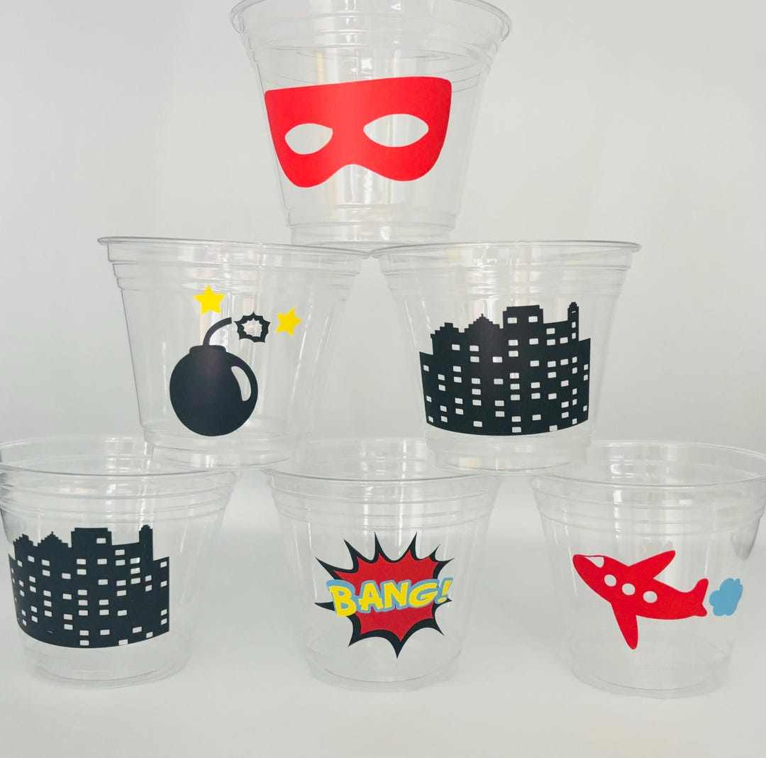 Super Hero Party Cups, Birthday Party Cup, Super Hero Baby Shower ...