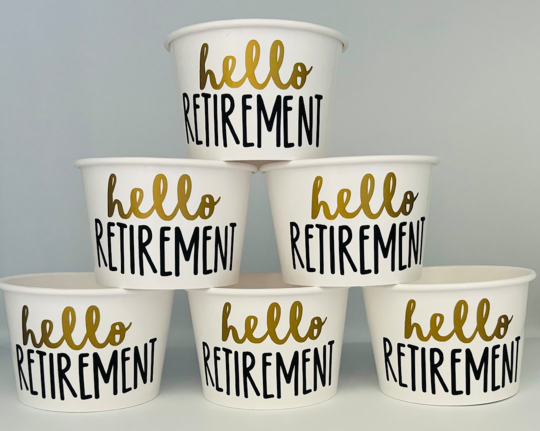Retirement Party Cups, Hello Retirement, Retirement Party Decor, Party ...