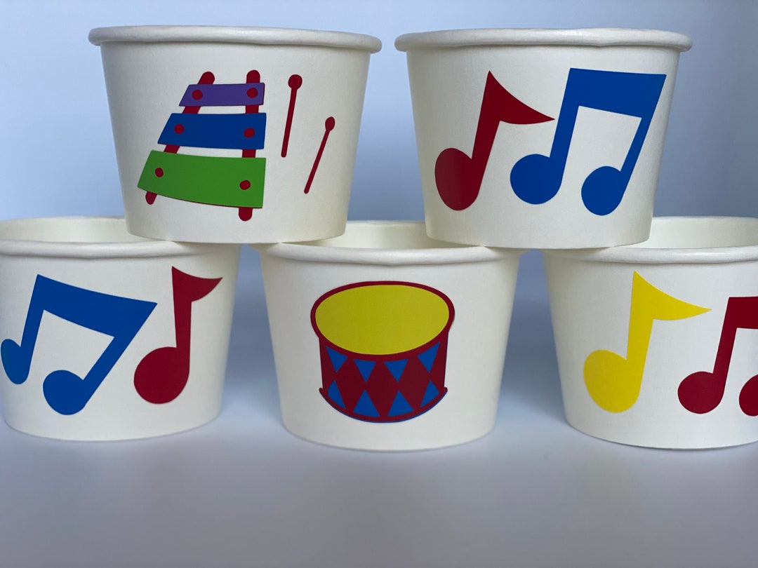 Music Party Cups, Birthday Party, Music Party Favors, Colorful Music ...