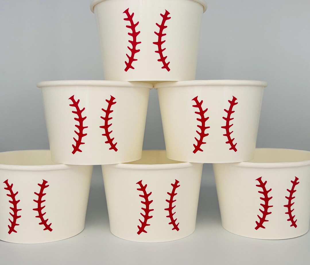 Baseball Party Snack Cups, Baseball Birthday Party Snack Cups, Baseball ...