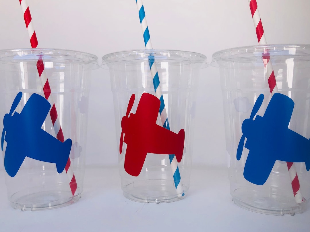 Airplane Party Cups, First Flight, Airplane Birthday Cups, Plane Baby ...