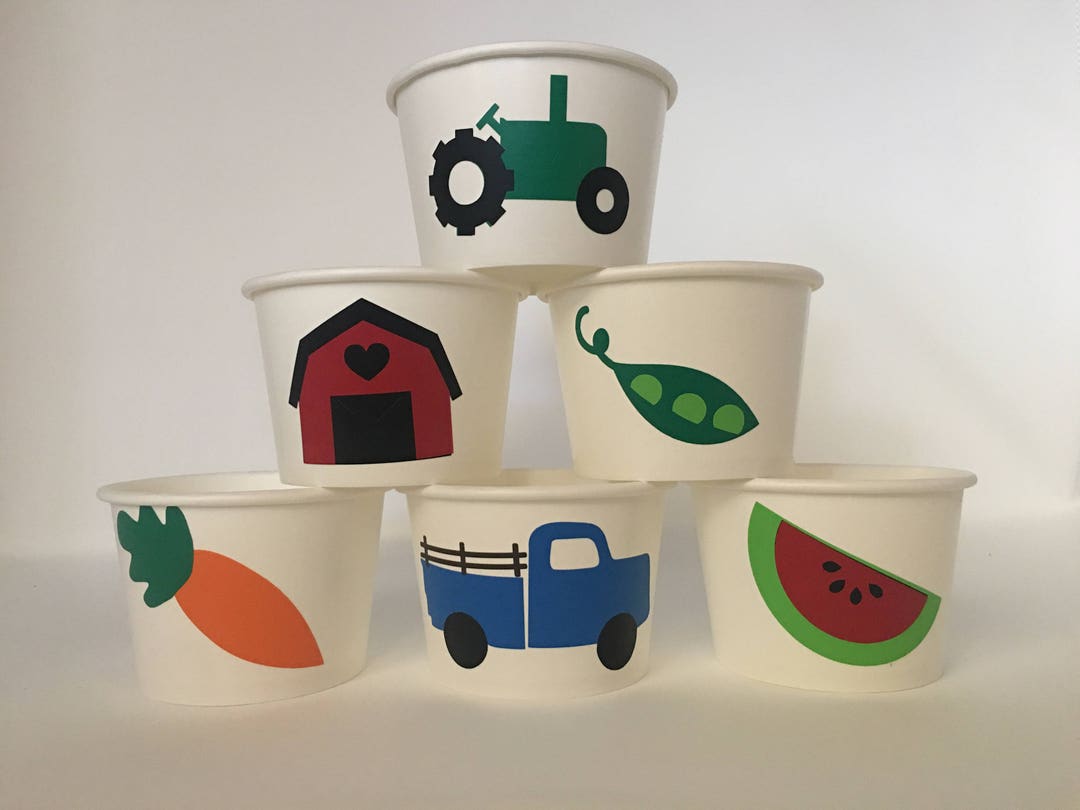 Farmers Market Party Cups,farm Party Cups, Farm Birthday Party, Little ...