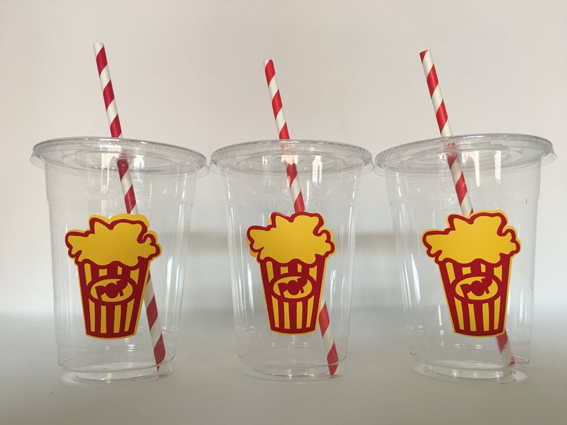 Movie Party Cups, Movie Birthday Cups, Cinema Party Cups, Popcorn Party ...