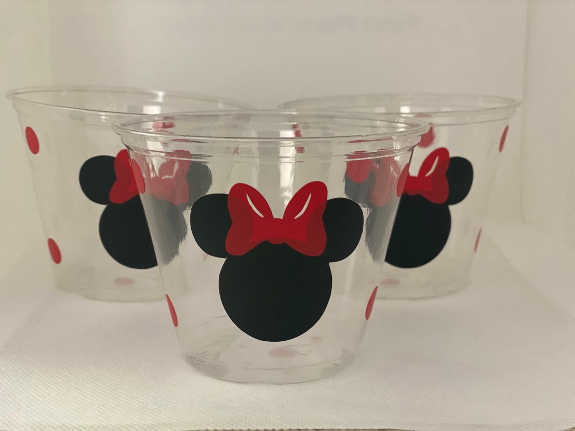 Minnie Mouse Party Cups Red Minnie Mouse Red Minnie Party | Etsy