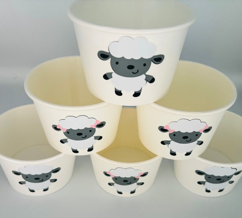 Sheep Party Snack Cups, Sheep Birthday Party, Sheep Baby Shower, Sheep ...