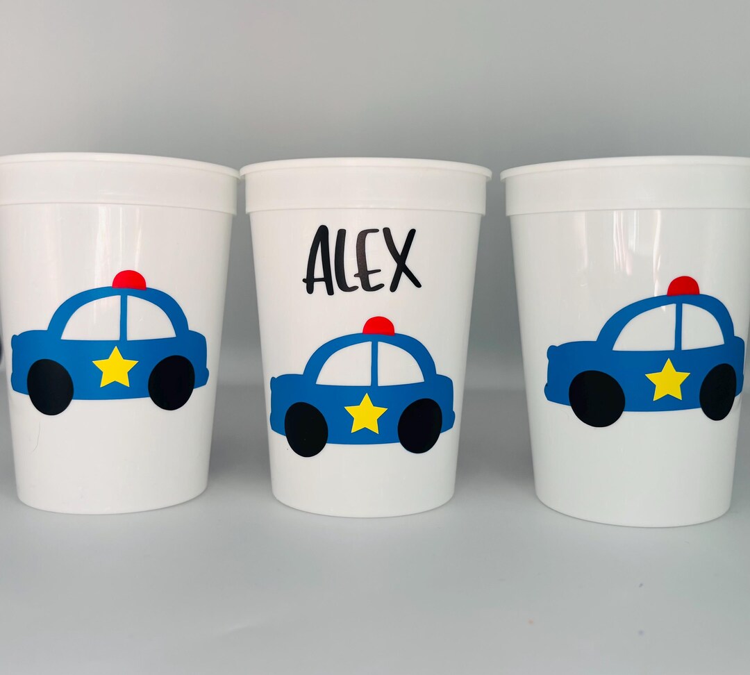Police Party Cups, Police Birthday Party, Cop Party Cups, Cop Birthday ...