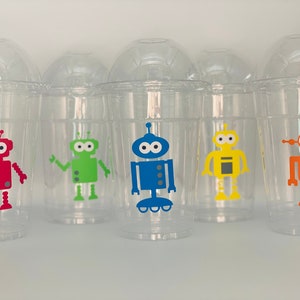 Robot Party Cups, Robot Birthday Party Cups, Robot Baby Shower, Robot ...