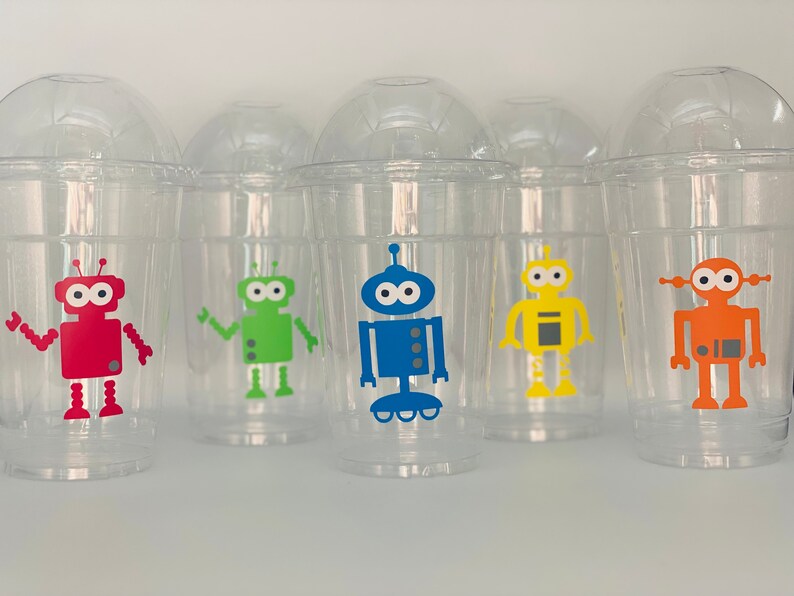 Robot Party Cups, Robot Birthday Party Cups, Robot Baby Shower, Robot ...
