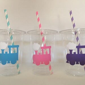 Girls Train Party Cups, Train Party Cups, Train Birthday Party Cups ...