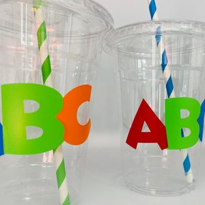 Alphabet Birthday Party Cups, Alphabet Theme Birthday Party, ABC ...