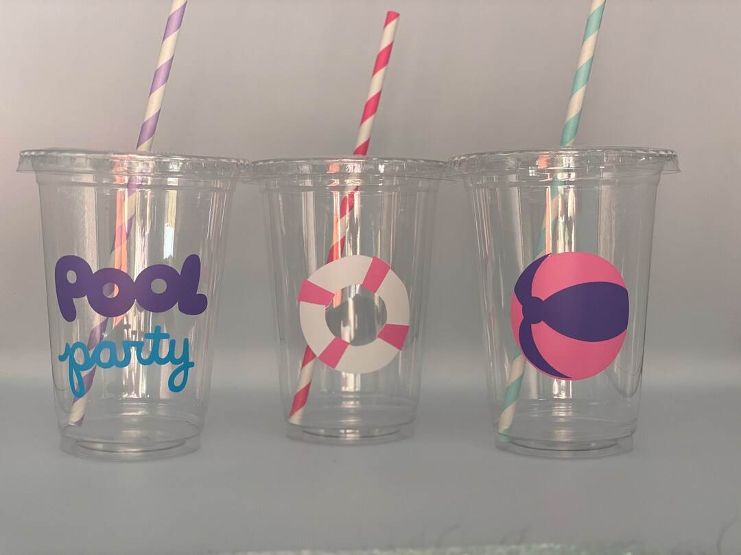Pool Party Cups Swimming Party Cups Summer Party Cups Pool - Etsy