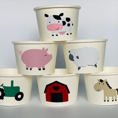 Farm Party Snack Cups Farm Birthday Party Farmers Party - Etsy