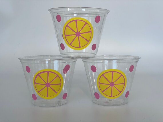 Pink Lemonade Party Cups Lemon Birthday Party Cups Pink - Etsy