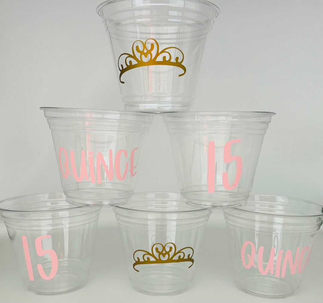 Quinceañera Party Cups, Custom Mis Quince Favors, 16oz Disposable ...