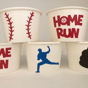 Baseball Party Snack Cups, Baseball Birthday Party Snack Cups, Baseball ...