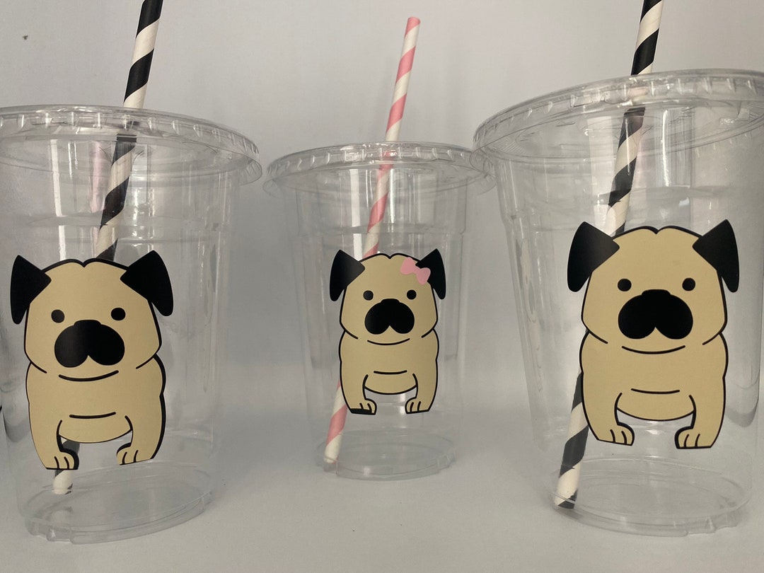 Pug Party Cups, Pug Birthday Party Cups, Dog Party, Puppy Party, Dog ...