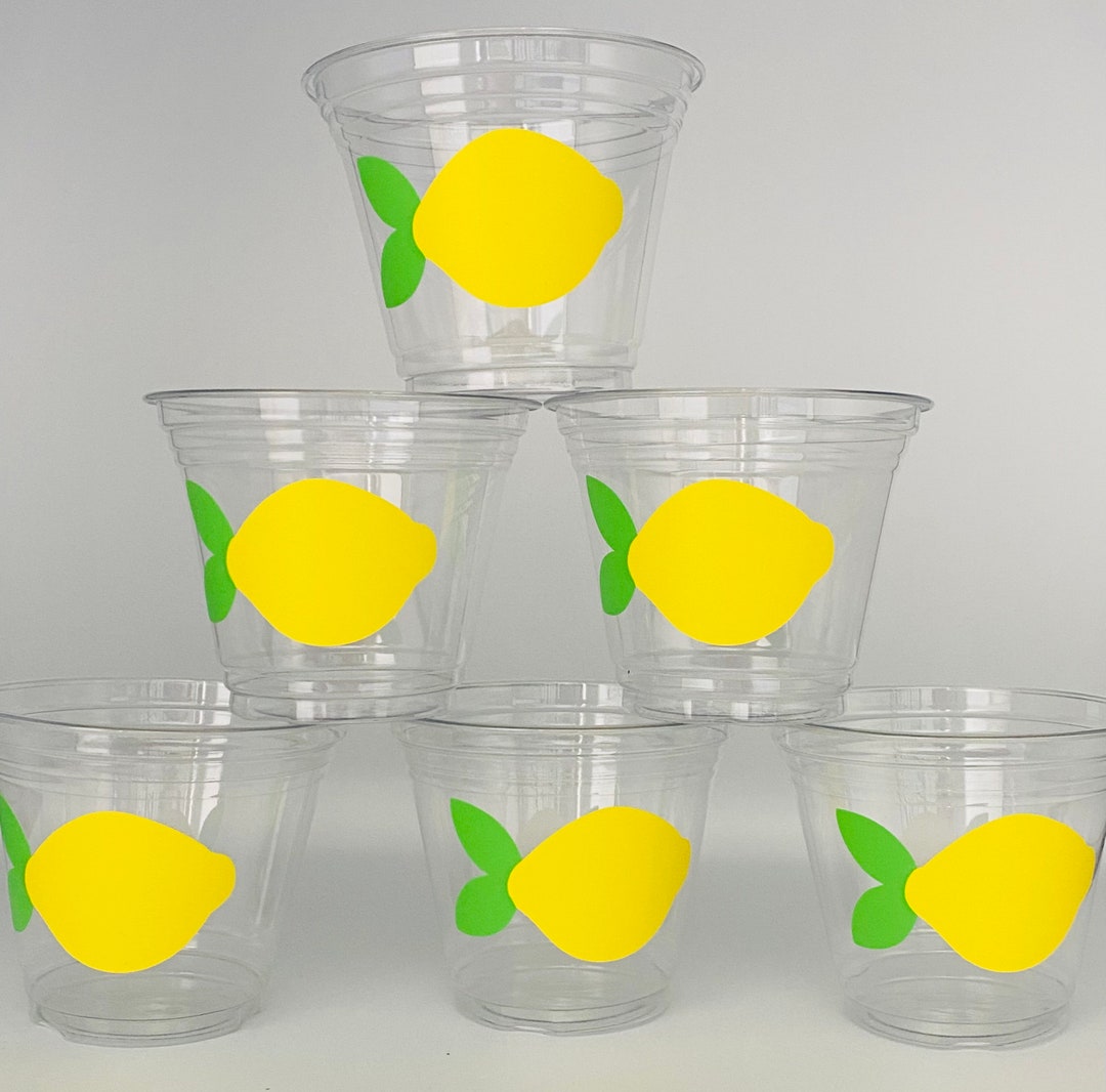 Lemon Party Cups, Lemon Birthday Party Cups, Lemon Party Supplies, Easy ...