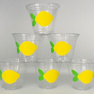 Lemon Party Cups, Lemon Birthday Party Cups, Lemon Party Supplies, Easy ...