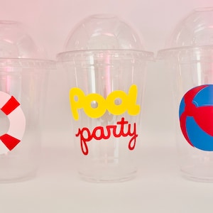Pool Party Cups, Beach Ball Birthday Party, Beach Ball Baby Shower ...