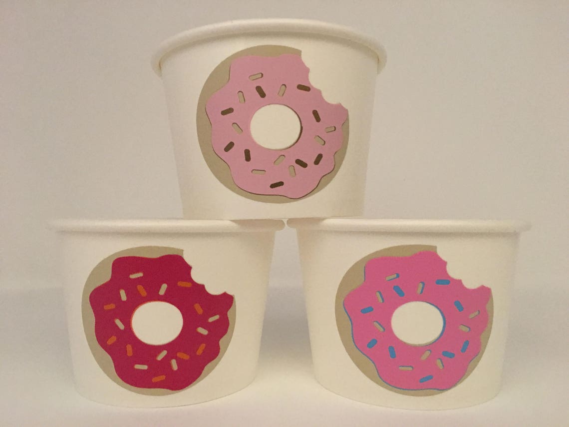 Donut Party Snack Cups Donut Party Cups Donut Birthday Party | Etsy