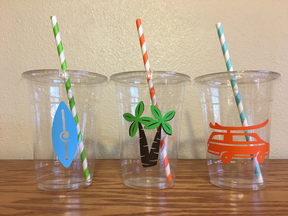 Surfing Party Cups Surfer Party Cups Surf Party Beach Party - Etsy
