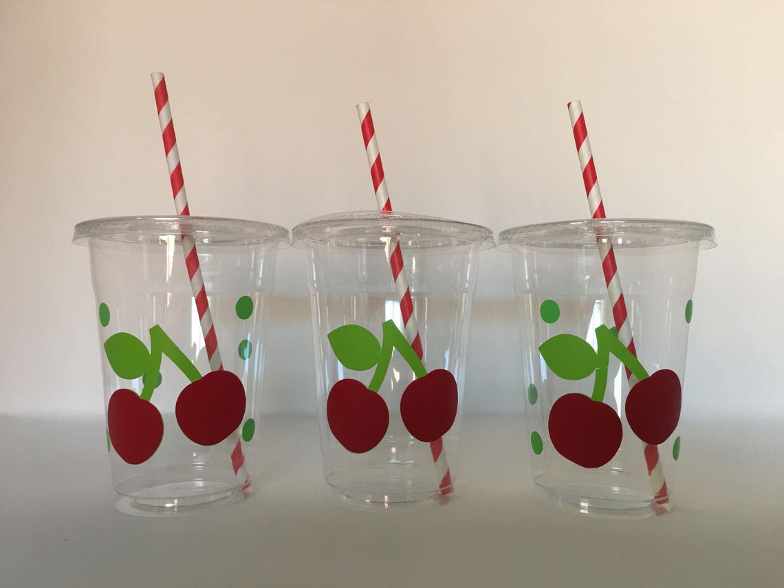 Cherry Party Cups Cherry Birthday Cups Cherry Baby Shower - Etsy