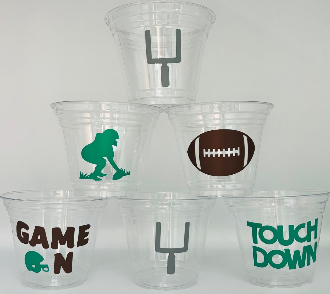 Football Party Cups, Football Birthday Party Cups, Super Bowl Party ...
