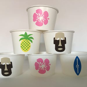 Tiki Party Snack Cups, Tiki Birthday Party Snack Cups, Pool Party Snack ...