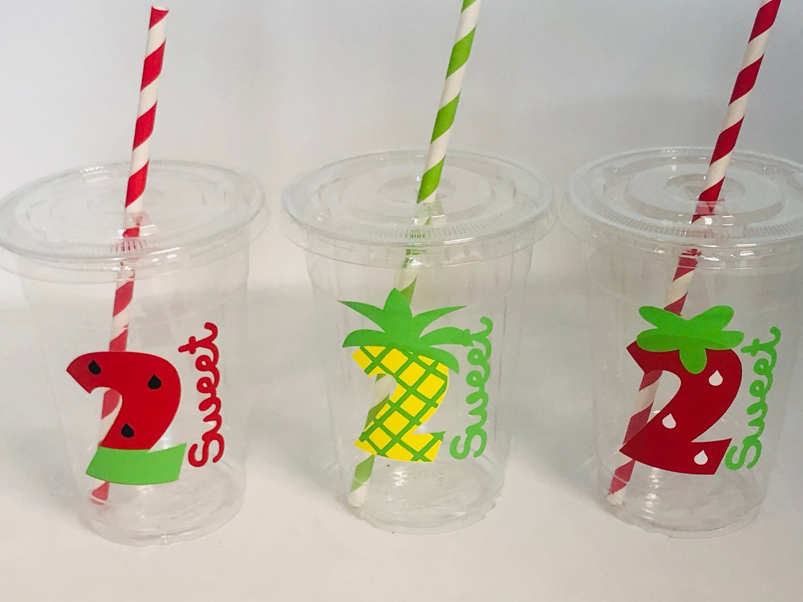 Two Sweet Party Cups Two Sweet Birthday Party Tutti Frutti - Etsy