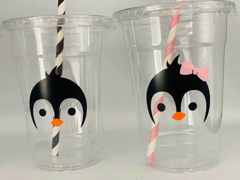 Penguin Party Cups, Penguin Birthday Party Cups, Penguin Party Favors ...