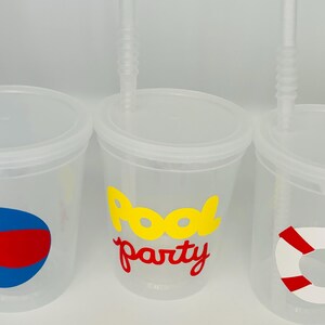 Pool Party Cups, Swimming Party Cups, Summer Party Cups, Pool Birthday ...