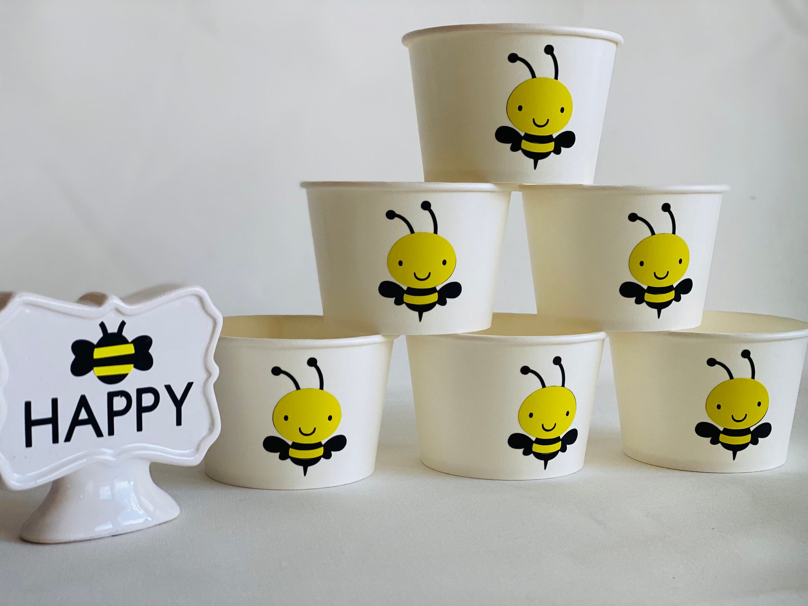 Bee Party Snack Cups Bee Birthday Snack Cups Bumbleebee | Etsy