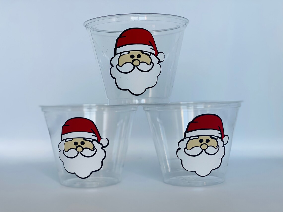 Christmas Party Cups Santa Party Cups Christmas Birthday - Etsy
