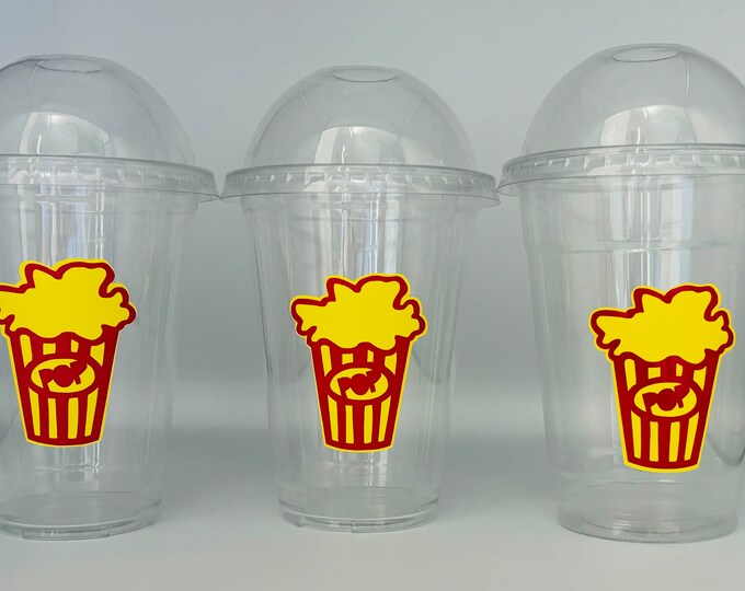 MOVIE PARTY CUPS Popcorn Birthday Party Cups Movie Party Favors Popcorn ...